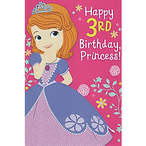 Sofia the First Happy 3rd Third Birthday Princess (Age 3) Card - When You're the Birthday Princess, All the Kingdom Shouts, Hooray!" Here's Hoping That Your Day is Fun in Every Royal Way!