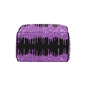 XOZOTY Purple Golden Dripping Glitter Diaper Bags with Name Waterproof Mummy Backpack Nappy Nursing Baby Bags Gifts Tote Bag for Women