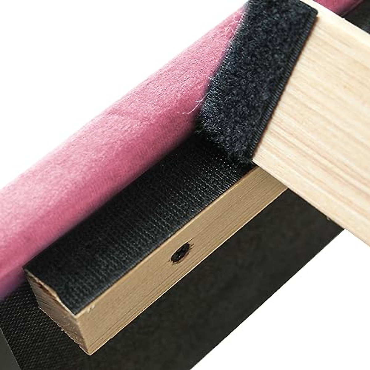 LIKIMIO Full Bed Frames, Velvet Upholstered Platform Bed Frame with Headboard and Strong Wooden Slats, No Box Spring Needed/Noise-Free/Easy Assembly, Pink