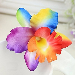 10 Pieces Women Chiffon Flowers Hair Clips Butterfly Orchid Alligator Clips for Bridal Wedding Accessory Beach Party Wedding Event Decor