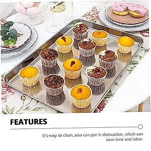 DOITOOL 1 Set Stainless Steel Bakeware Oven Grill Rack Oven Tray Bread Cooling Rack Home Baking Pan Oven Cookie Pan Metal Baking Pan Roasting Rack Drying Storage Tray Baking Accessories