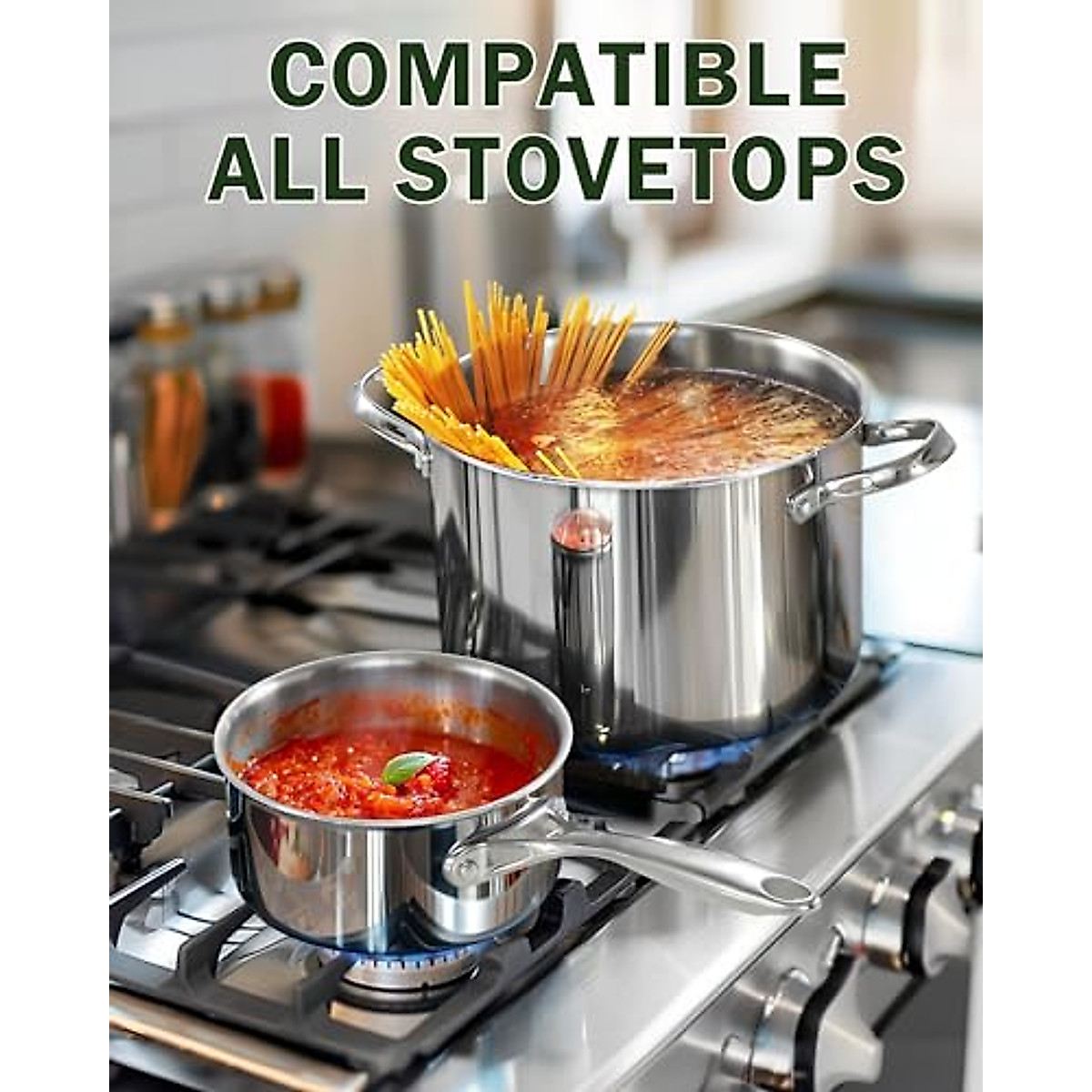 Cooks Standard Stainless Steel Saucepan with Lid, Multi-Ply Clad Sauce Pot 3-Quart, Silver