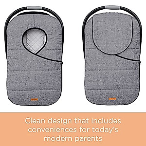 liuliuby Winter Baby Car Seat Cover - Cold Weather Insulated Carseat Bunting Bag/Blanket Accessories for Newborn & Infant - Keeps Babies Warm and Cozy - Carrier Canopy for Boys & Girls (Heather Gray)