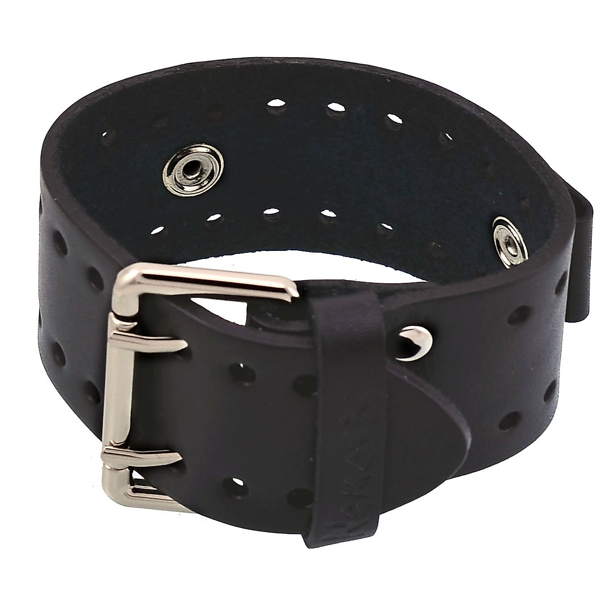 Nemesis BN-K 20mm Lug Width Black Wide Leather Cuff Wrist,mens Watch Band