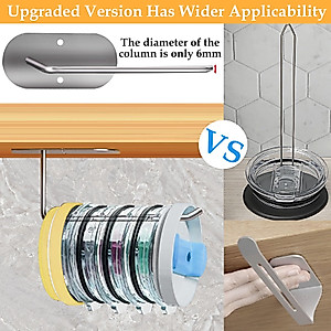 WSYLEN 2 Pack Tumbler Lid Organizer, Cup Lid Organizers Inside Cabinet for Yeti Tumbler/Stanley Tumbler Lids, Space Saving Cup Lid Holder and Hook for Kitchen Storage, Silver