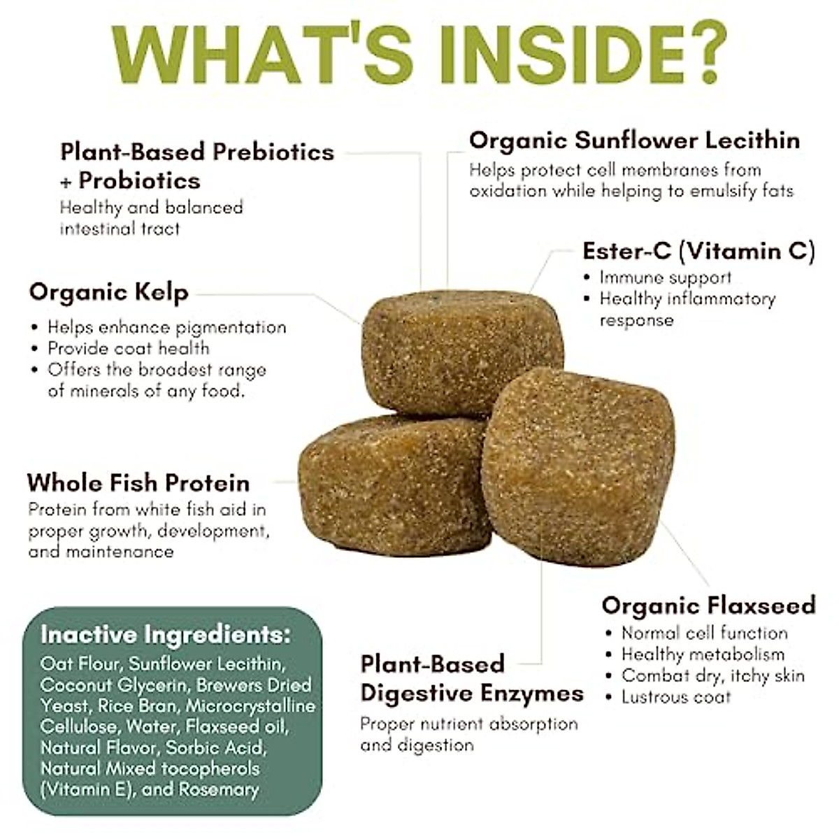 Wholistic Pet Organics: Multivitamin Chews for Dogs Organic Homemade Dog Treat for Medium and Small Dogs Calming Chews for Dogs Food Puppy Multivitamin Probiotics Immune Support Supplement