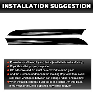 USTAR Black Left Right Pair Windshield Pillar Trim Panel Molding Fit for Kia Soul 2010-2013 861802K500 861702K500