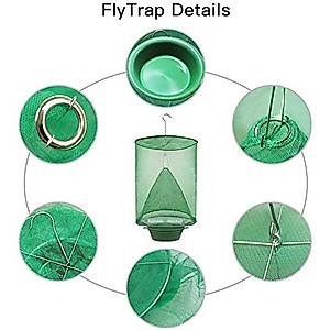 Ckyuna 8 Pack Fly Trap Garden Ranch Orchard Trap,Ranch Fly Trap Flay Catcher, The Most Effective Trap Ever Made with Pots Flay Catcher New Fly Red Drosophila