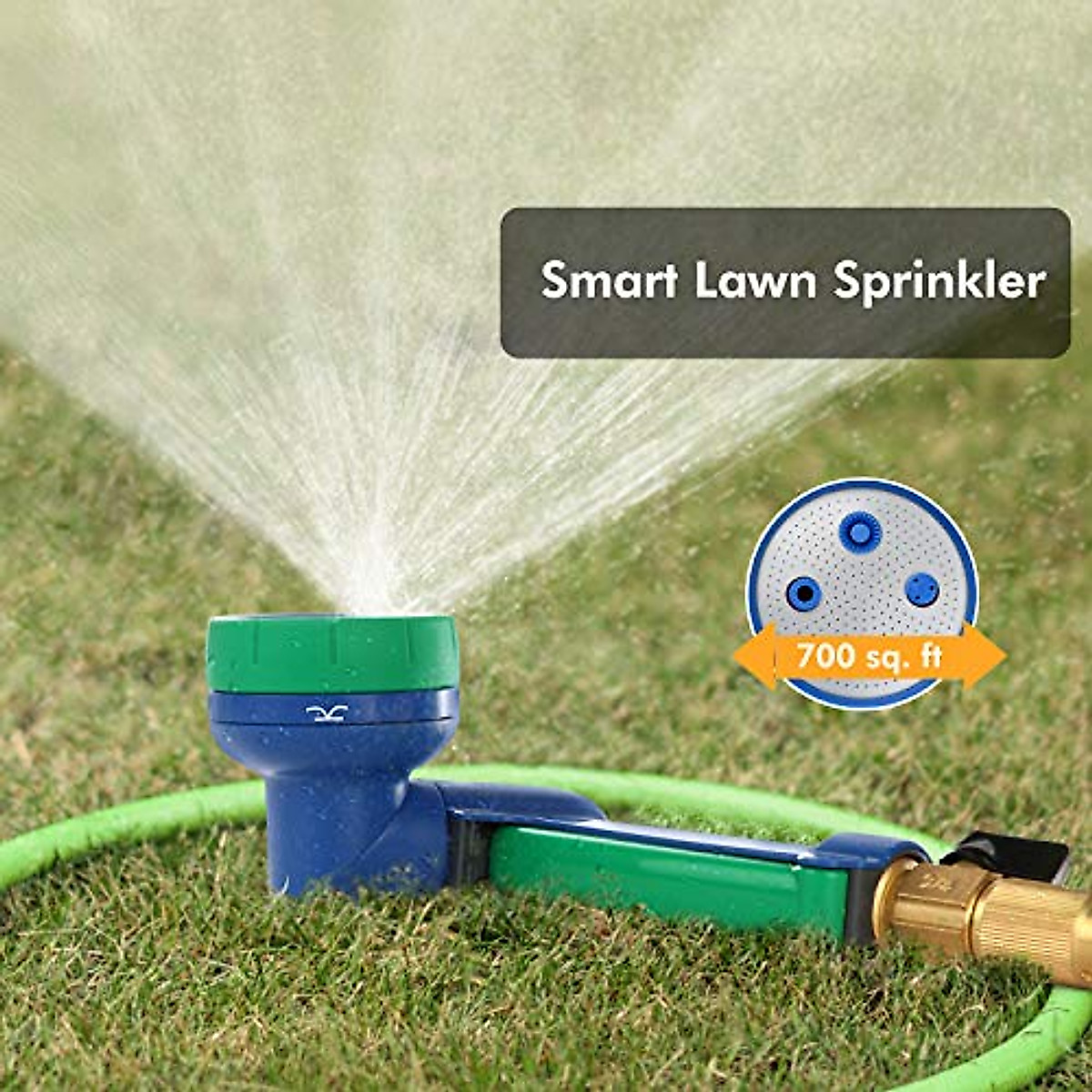 RESTMO Swivel Hose Nozzle, 2-in-1 Hybrid Garden Hose Nozzle and Lawn Sprinkler, Water Hose Sprayer with Adjustable Twisting Spray Head and Self-Lock Trigger, High Pressure Jet and Reduce Hand Fatigue