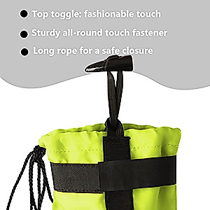Harrison Howard Shinewell Horse Tail Bag with Toggle and Tassels-Fluorescent Green