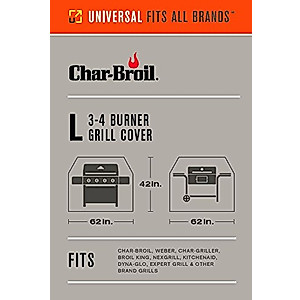 Char-Broil 3-4 Burner Large Rip-Stop Grill Cover(Black)