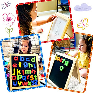 INNOCHEER Magnetic Letters and Numbers for Toddlers, Magnetic Board for Kids, ABC Alphabet Magnets, Educational Dry Erase Board - Whiteboard & Chalkboard for Toddlers Writing & Drawing Kids Toys