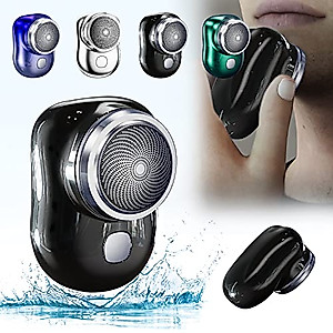 Electric Razor for Men, Mini-Shave Portable Electric Shaver, Pocket Size Portable Shaver -Wet and Dry Mens Razor USB Rechargeable Shaver Charging Easy One-Button Use for Home,Car,Travel (A-Black)