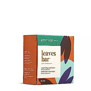 ATTITUDE Hair Conditioner Bar, Plant- and Mineral-Based Plastic-free Beauty Care, Vegan and Cruelty-free, Volumizing, Orange Cardamom, 4 Oz