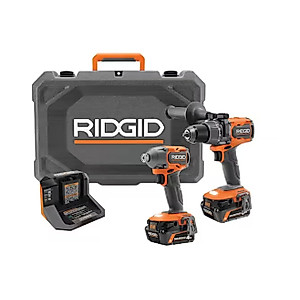 RIDGID 18V Brushless 2-Tool Combo Kit with 6.0 Ah and 4.0 Ah MAX Output Batteries, Charger and Hard Case