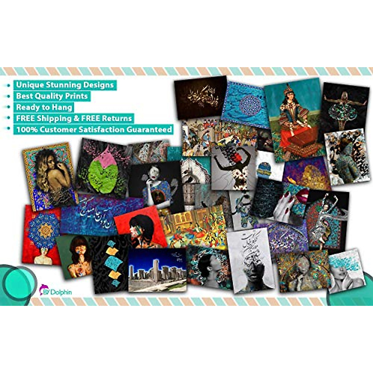 Love is blind wall art with Persian calligraphy wall art canvas prints for Persian home decoration 20x30 CM (8"x12")