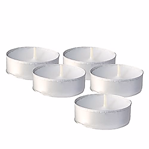 CandleNScent Colored Tea Light Candles | Unscented | White | Made in USA (Pack of 10)