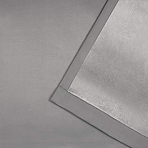 Exclusive Home Catarina Layered Solid Room Darkening Blackout and Sheer Grommet Top Curtain Panel Pair, 52"x84", Soft Grey