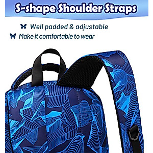 BLUEFAIRY Kids Backpack Boys Elementary School Bags Primary Middle School Book Bags Sturdy for Teens Chlid Lightweight Durable Travel Gifts Mochila para niños 17 Inch (LINE-BLUE)
