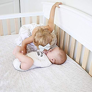 Ely's & Co. Baby Crib Bedding Sets for Boys and Girls — 4 Piece Set Includes Crib Sheet, Quilted Blanket, Crib Skirt and Baby Pillowcase — Grey Bamboo Design