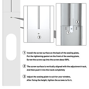 gulrear Sliding Door Air Conditioner Kit with Dual Hose Adjustable Length from 25" to 95" Suitable for 5.9" diameter Exhaust and intake Dual Hose Portable AC Sliding Glass Door Vent Kit
