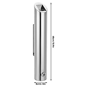 BILPIKOGoo 18.9" Wall Mounted Trash Can Stainless Steel Garbage Can Outdoor Indoor Waste Bin for Use of Patio,Hotels,Cafes,Offices,Bars