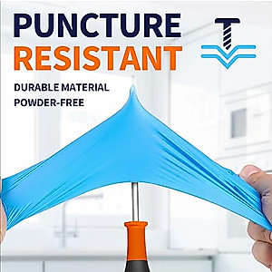 Supmedic Nitrile Exam Glove, 3.5 mil Disposable Medical Gloves Powder-Free Latex-Free, Box of 100 pcs (Blue) (Large)