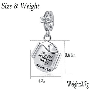 DWJSu Cheap Cross Faith Bible Religious Charm Silver Christian Crystal Dangle Bead fit Pandora Charms Bracelet and Necklace for Women