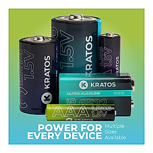 Kratos Power AAA Batteries - 20 Pack Alkaline Batteries - Long-Lasting All-Purpose Triple A Batteries - 10 Year Shelf Life - Mercury & Cadmium Free AAA Battery Pack - Disposable Replacement Batteries