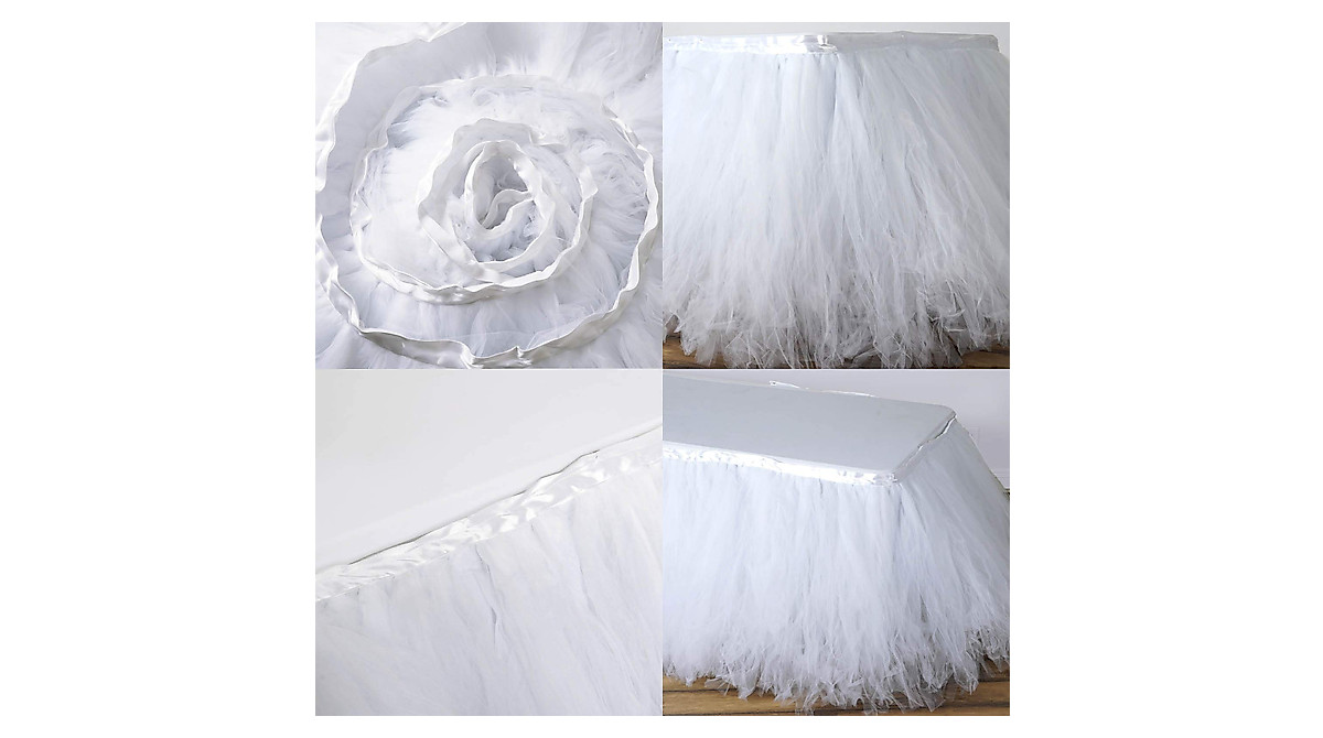 Elegant 17ft Tulle Table Skirt for Stunning Decor