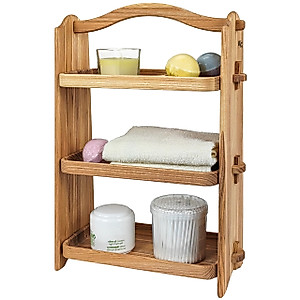 Wooden Wedge Shelves, 3 Tier Storage Organizer, Holder Handcrafted for Bathroom Living Room, Bedroom, Kitchen, Wood Rack for Countertop, Made in Europe, Gift Idea