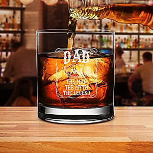 NeeNoNex Dad The Man The Myth The Legend Number One Whiskey Glass - Drinking Glass for Dad