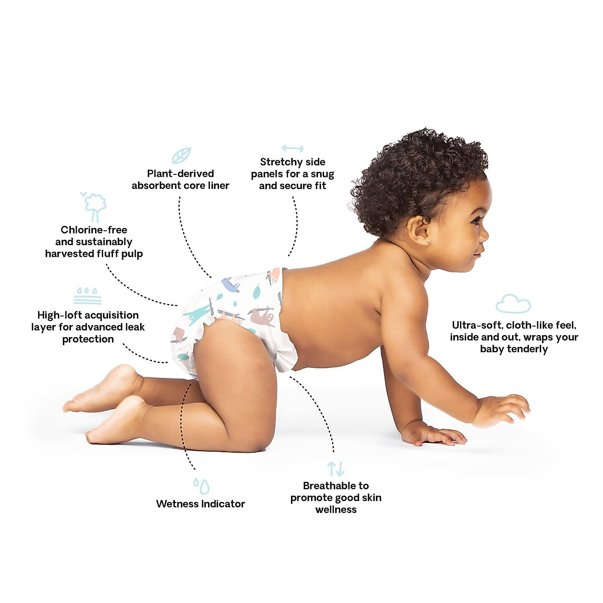 Hello Bello Nighttime Baby Diapers ‐ Size 5 - Ultra Absorbent & Hypoallergenic for Overnight Diapers for Extended Protection - 18 Diapers