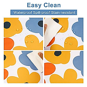 ASPMIZ Floral Tablecloth, Flowers Table Cloth for Spring Summer Fall Autumn, Waterproof Tablecloth for Kitchen Dining Room Picnic Party Banquet, Outdoor Indoor Use Table Cover, Rectangle 60 x 84 inch