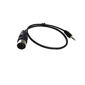 SinLoon 5-Pin DIN-Male Cable, 5 Pin Din Plug to 3.5mm(1/8in) TRS Stereo Male Jack Stereo Audio Cable for Playing The Musical Instrument Signal Output (0.5m,3.5M-5 DIN M)