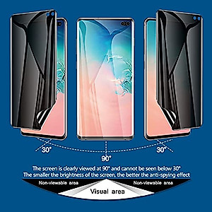 LYWHL [2 Pack] for Samsung Galaxy S10 Plus Privacy Screen Protector, Anti-Spy Flexible Film TPU Screen Protector for Samsung Galaxy S10 Plus / S10+ [Support Fingerprint ID] [Easy Installation Frame]