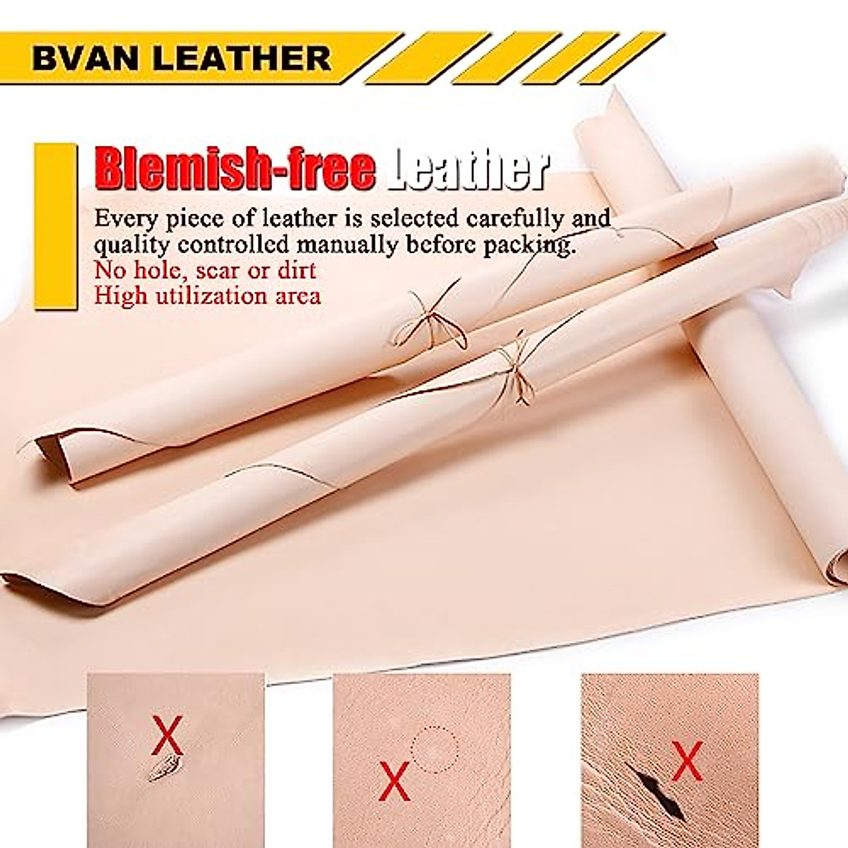 Veg Tan Leather, Flawless 12” X 24” 4-5oz Genuine Tooling Leather Sheets Precut, Full Grain Vegetable Tanned Leather for Tooling, Carving, Dyeing, Embossing(12"×24", Natural/Vegetable Tanned Leather)