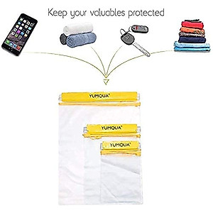 YUMQUA Clear Waterproof Bags, Water Tight Cases Pouch Dry Bags for Camera Mobile Phone Maps Pouch Kayak Military Boating Document Holder, Yellow