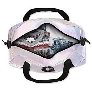 Personalized Gym Bag for Girls Teens, Custom Dance Bag Overnight Small Duffel Bag Carry On Weekend Sports Travel Bag for School Practice Gymnastics Ballet, Gradient Star Spots-Q