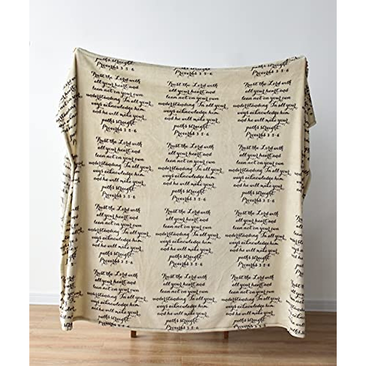 Inspirational Scripture Ultra-Soft Throw Blanket | Lightweight Fleece | Proverbs | 50x60 Inches (Brown)