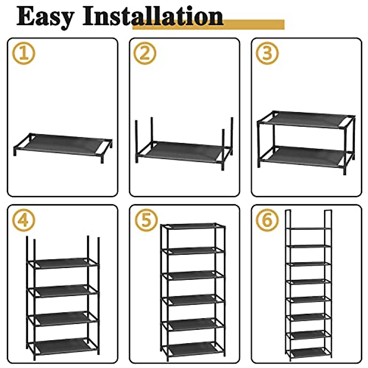 Z&L HOUSE 10 Tier Shoe Rack Tall, Sturdy Free Standing Narrow Shoe Stand, Store 20-24 Pairs of Shoes, Stackable Shoe Organizer Storage Shelf for Entryway to Increase The Use of Space
