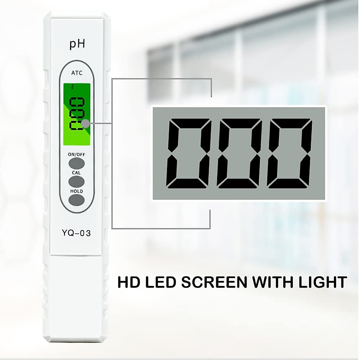 Ecagewill PH Meter for Water Hydroponics Digital PH Tester Pen 0.01 High Accuracy Pocket Size with 0-14 PH Measurement Range for Household Drinking, Pool and Aquarium, White