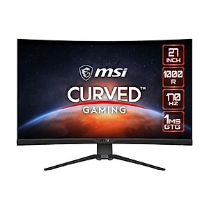 MSI MAG275CQRF QD, 27" Gaming Monitor, 2560 x 1440 (QHD) Rapid VA with Quantum Dot, 1 ms, 170Hz, FreeSync Premium, HDR Ready, 1000R, HDMI, DisplayPort, Tilt and Height Adjustable.,Black