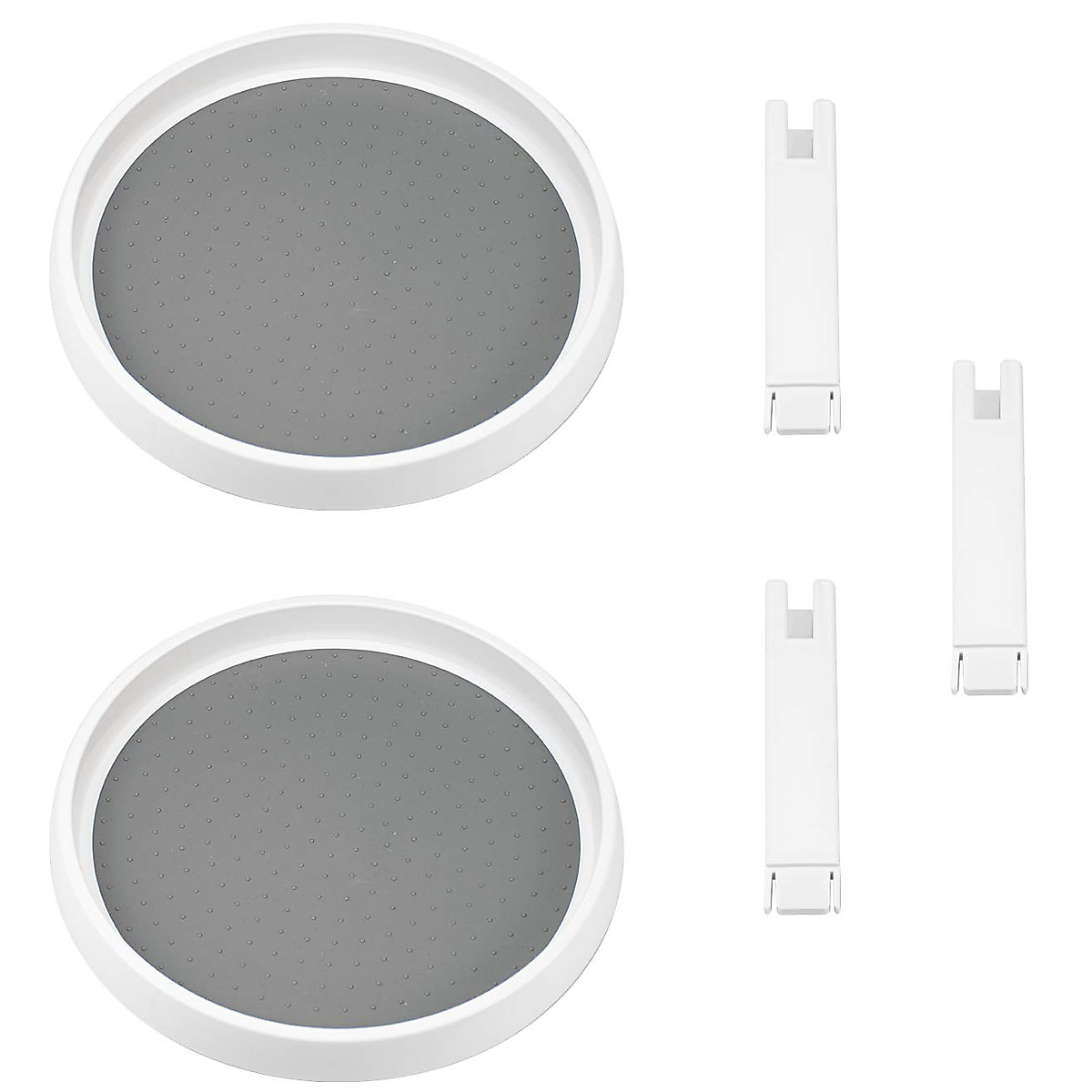 Lawei 2 Pack 2 Tier Lazy Susans Turntable - 10 Inch Pantry Cabinet Lazy Susan Storage Turntable Rotating Spice Rack for Spices, Condiments, Baking