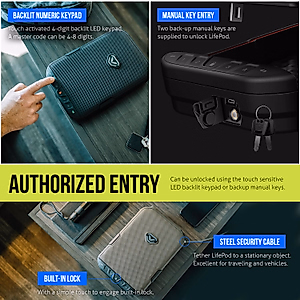 VAULTEK LifePod Secure Waterproof Travel Case Rugged Electronic Lock Box Travel Organizer Portable Handgun Case with Backlit Keypad (Rush Orange)