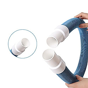 Swimming Pool Vacuum Hose 1 1/2" Pool Filter Hose for Above Ground and Inground Pools with Hose Clamp Kink-Free Swivel Cuff PTFE Tape, Swimming Pool Replacement Hose, 3FT (2 set)
