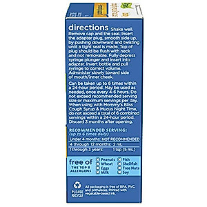 Mommy's Bliss Organic Baby Cough Syrup and Mucus + Immunity Support, Contains Organic Agave and Ivy Leaf, Made for Babies 4 month+, 1.67 Fluid Ounces