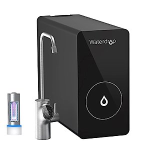 Waterdrop D6 Reverse Osmosis System, 600 GPD Tankless RO Water Filter System, 2:1 Pure to Drain and Waterdrop LED UV͎ Ultrąviolët Water Sterilizër Filter for Kitchen, Mercury-Free, FCC Certified