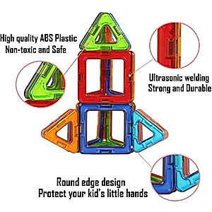 Magnetic Building Blocks Educational Toys Tiles Set for Boys & Girls Magnet Stacking Block Sets for Kid's Basic Skills Learning & Development Toys-Excellent Children's Gifts（YZ-069）