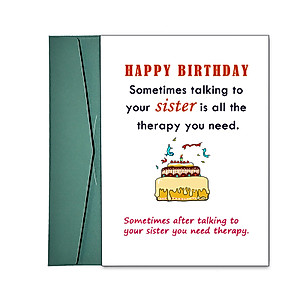 Dapofajo Sister Birthday Card, Happy Birthday Card to Sister, Funny Birthday Card for Sister, Hilarious Bday Card from Sister